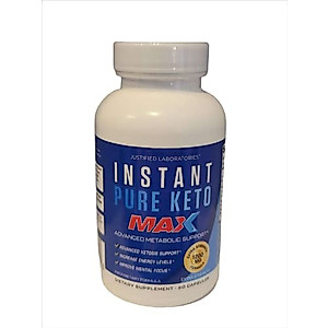 Instant Pure Keto Pills Max 1200MG Keto Pills Advanced BHB Ketogenic Supplement Exogenous Ketones Ketosis for Men Women 60 Capsules 1 Bottle
