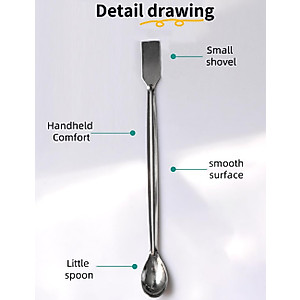 luvilly 10PCS Stainless Steel Lab Spoon Spatula - 2 in 1 Mixing and Sampling Tool