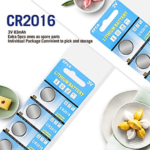 WANZELONYO CR2016 Battery CR2016 3V Lithium Button Cell 100 Count