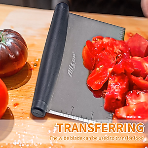 ALLTOP Bench Scraper & Chopper for Kitchen - Ideal Baking Essential Utensil,Stainless Steel Pastry/Dough/Food Cutter Tool for Cake Pizza Bread,Grilling,Cooking - 1 Pack