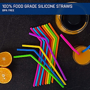 15 FITS ALL TUMBLERS STRAWS - Reusable Silicone Straws for 30 and 20 oz Yeti - Flexible Easy to Clean + 2 Cleaning Brushes - BPA Free, No Rubber Taste Drinking - Best Value for Money Pack