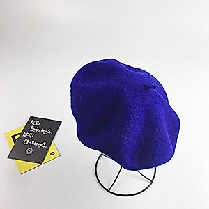 Women French Wool Beret Hats - Solid Color Classic Beanie Winter Cap(Royal Blue)