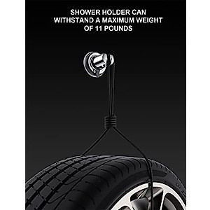 Shower Head Holder, Vacuum Suction Cup Handheld Shower Head Holder Bracket, Removable Polished Chrome Wand Holder for Bathroom