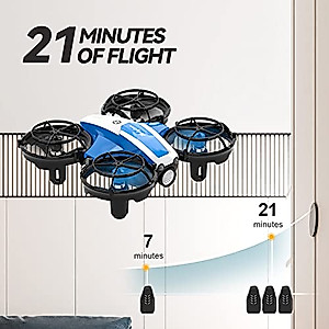 Holyton Mini Drone for Kids Beginners, Remote control Micro Quadcopter with 21 Mins Flight Time, Auto Rotation, Auto Hover, Circle Fly, 3D flip, Throw to Go, Nano Indoor Toys for Boys and Girls
