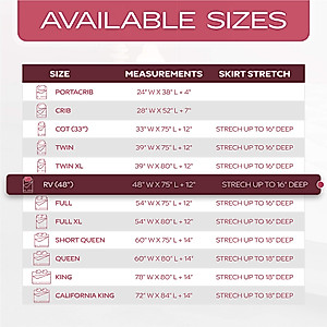 MAXI RV Size (48 x 75) Mattress Pad - Luxurious Cotton Sateen Mattress Protector - Soft, Comfortable, & Breatheable Mattress Cover - Mattress Pad Protects Mattress from Dust, Dirt, Spills, and Stains