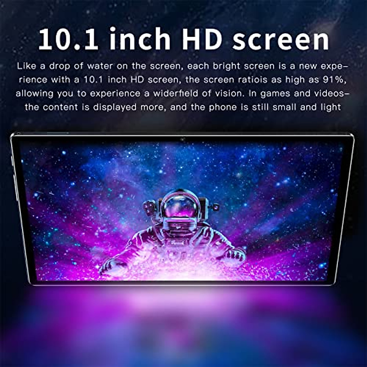 Zerodis 10.1 Inch Tablet, 10.1 Inch IPS Screen Tablet PC 5G 2.4G WiFi Octa Core Processor 6G RAM 128G ROM for Home Travel (US Plug)