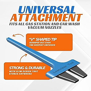Leanclean Universal Auto Crevice Lightweight Tool Attachment - DIY Cleaning Accessory for Deep-Cleaning Any Vehicle Interior - Compatible with Car Wash Vacuum and Gas Station Vacuums