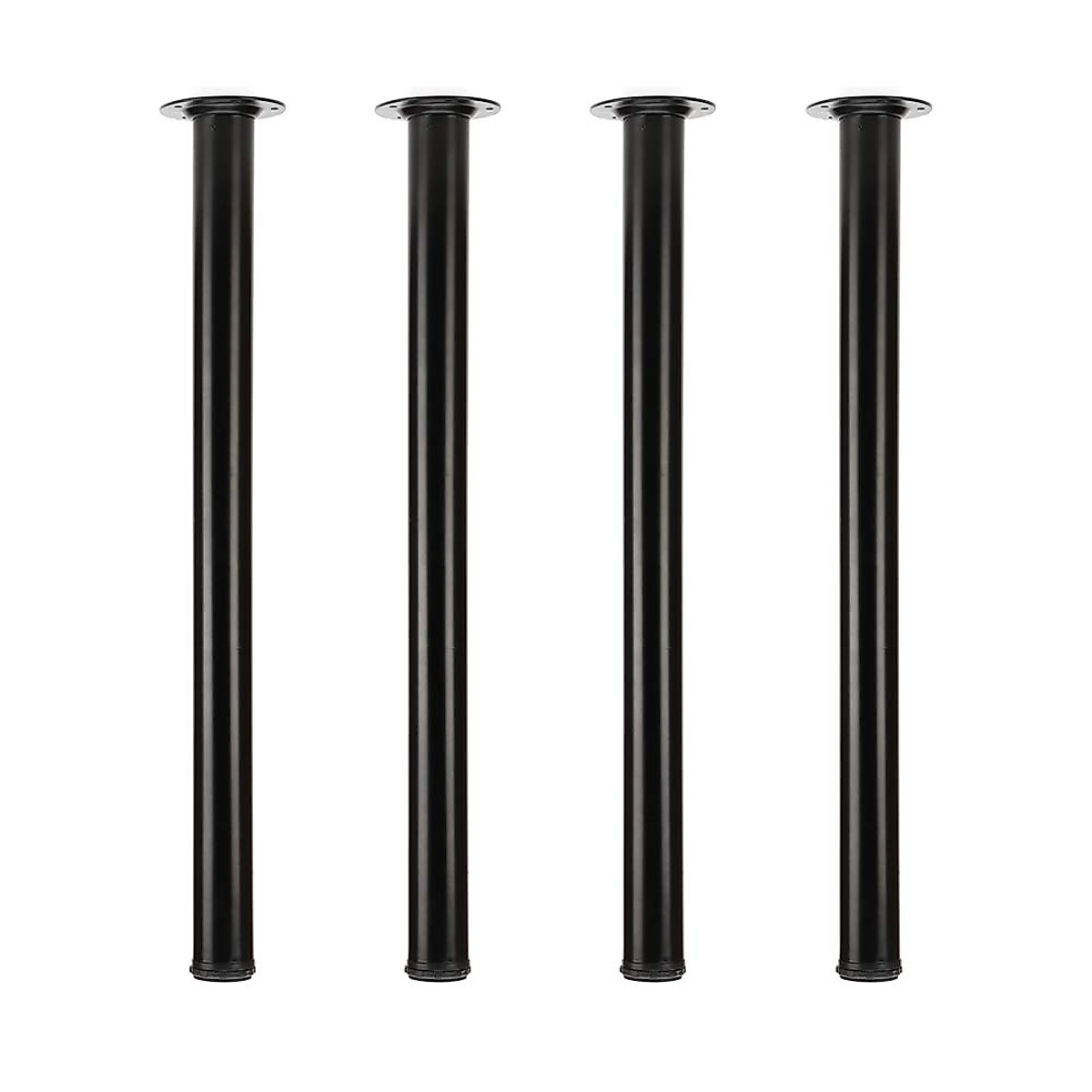 QLLY 28 inch Adjustable Metal Desk Legs, Office Table Furniture Leg Set, Set of 4 (Black)