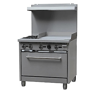 Adcraft BDGR-3624G/NG Black Diamond 36" Range with Griddle, 130,000 BTU, Natural Gas