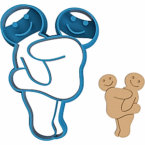 Naughty Button Cartoon Upstanding Citizen Cookie Cutter - Funny Adult Innapropriate Kama Sutra Sex Position (0045) (3 Inch)