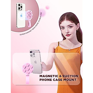 JOYROOM Magnetic Suction Phone Case Mount, Silicone Suction Cup Phone Grip Holder Stand for iPhone & Android, Hands-Free Cell Phone Accessory Holder for Selfies & Tiktok Videos