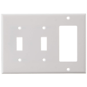 Leviton 80421-W 2-Toggle 1-Decora/GFCI Device Combination Wallplate