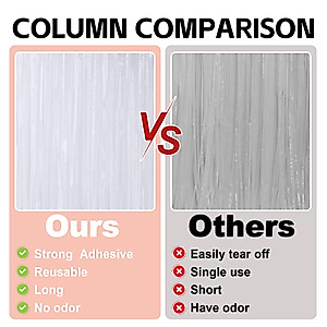 2 Pack 3.2ft x 8.2ft White Foil Fringe Curtains Party Photo Backdrop Party Streamers for Birthday,Graduation,New Year Eve Decorations Wedding Decor