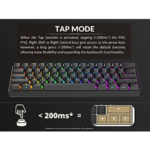 Ranked S60 Supernova 60% Form Factor | Hot Swappable Mechanical Gaming Keyboard | 61 Keys Multi Color RGB LED Backlit for PC/Mac Gamer (Black, Gateron Optical Brown)