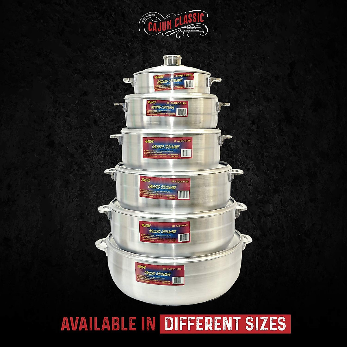 Cajun 9.2-Quart Aluminum Dutch Oven Pot with Lid - Oven-Safe Round Caldero - Nickel-Free Soup Pot