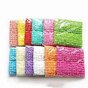 SHTGOI 144 pcs PE Foam Roses Mini Artificial Roses 2.5CM Rose Heads Decoration Fake Roses with stem Flower Heads for Wedding Bridal Hair Clips Headbands Bouquets Milk White