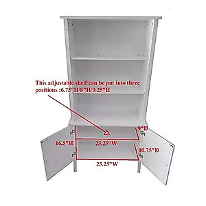 Kings Brand Furniture Wood Bookcase with Doors, White