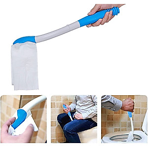 Foldable Long Reach Comfort Wiper - Bottom Wiping Aid - Butt Wiper Self Wipe Assist Toilet Aids Wand - Ideal Daily Living Bathroom Aid for Limited Mobility