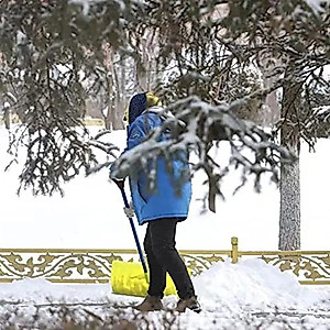 Plastic Spade Handle Shovel D Grip Handle, 32mm Inner Diameter Spade Snow Shovel Handle, Spade Snow Scoop Digging Raking Tools Hand Protect Garden Accessorie for Snow Shovel Digging Raking (Yellow)
