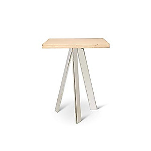 Square Bar Table with Chrome Plated Steel Base