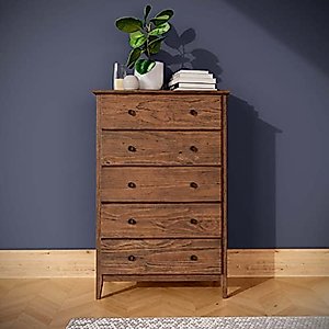 Grain Wood Furniture Greenport 5-Drawer Chest, Brushed Walnut