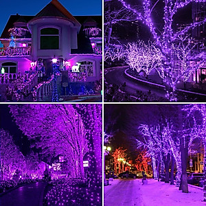 QITONG Warm White Solar Fairy Lights Outdoor Waterproof, 2 Pack Each 33ft 100 LED Solar String Lights, 8 Modes Copper Wire Solar Christmas Twinkle Lights for Garden Yard Patio Fence Decoration