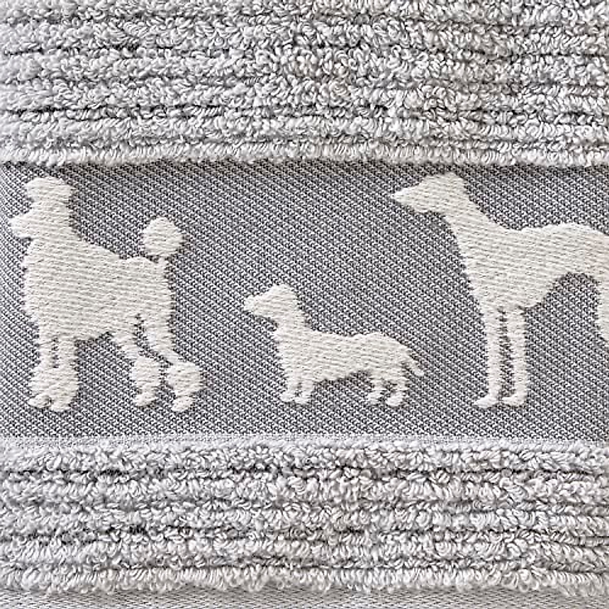 SKL Home Vern Yip Dog Daze Hand Towel Set, Gray 2 Count