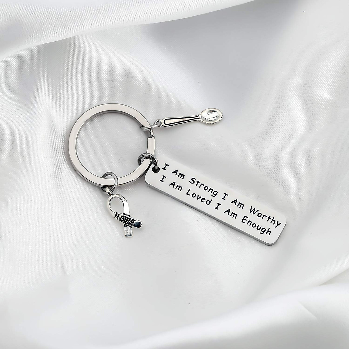 FUSTMW Spoon Theory Keychain Spoonie Gift Fibromyalgia Awareness Gifts