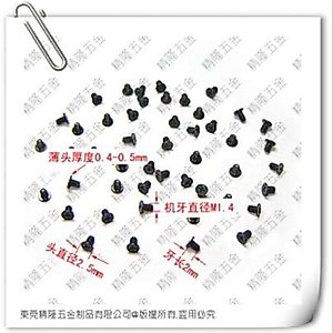 Screw 1000pcs/lot CM1.42 Steel with Black Znic Plus Hard Laptop Screw (Notebook Computer Screw)