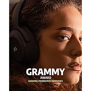 ausounds Wireless Bluetooth Headphones with Hybrid Active Noise Cancelling, Over-Ear Headset, aptX HD Supported, Bi-Fold, Protein Earmuffs, Deep Bass, Build-in Mics, 30 Hours Playtime (AU-XT, Black)