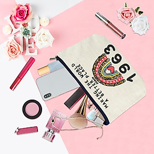 62nd Birthday Gifts for Women, 62 Year Old Gifts Ideas Makeup Bag for Mom, Grandma, Friend, Sister, 1963 Retirement Mother's Day Christmas Decorations Cosmetic Travel Toiletry Organizer Zipper Pouch