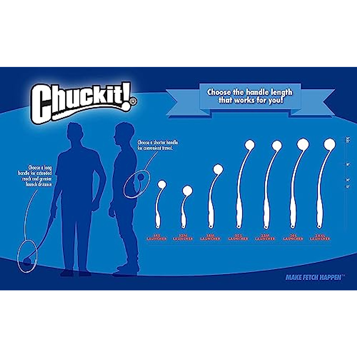 Chuckit! Pro 25M Dog Ball Launcher, 25" Length, Includes Medium Ball (2.5") For Dogs 20-60 Pounds