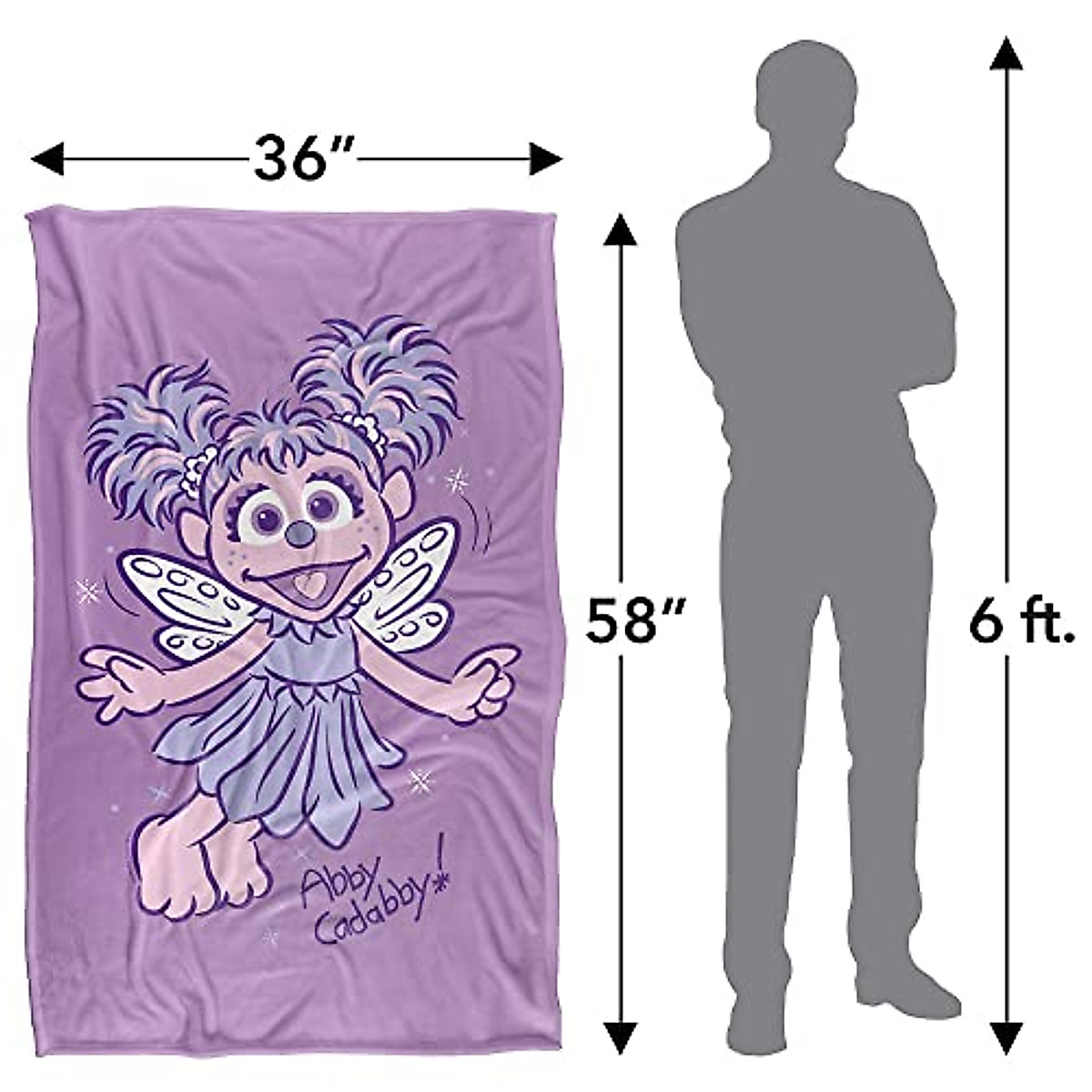 Sesame Street Simple Abby Officially Licensed Silky Touch Super Soft Throw Blanket 36" x 58"