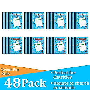 Primary Composition Notebook K-2, Primary Journal Grades K-2 ABC & Animal Print Cover, Pre K Primary Journal, 100 sheets/200 Pages Composition Book with Picture Space 9.75″​ x 7.5″ (48 Pack, Blue)