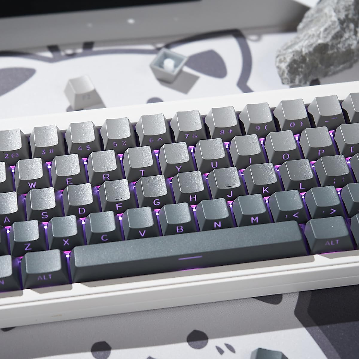 mintcaps Shine Through Keycaps -133keys PBT Doubleshot keycaps Gradient Side Print Cherry Profile Keycap Set for 60% 65% 75% 100% Cherry Gateron MX Switches Mechanical Keyboard