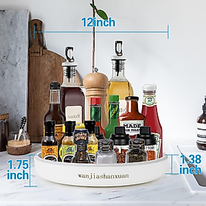 12 Inch Lazy Susan Organizer, Lazy Susan Turntable for Cabinet Organizer, Versatile Organizers and Storage Solution for Kitchen, Spice Spinner, Fridge, Vanity, Countertop, Under Sink Organizing