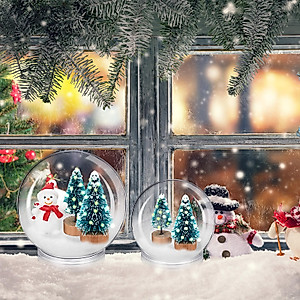 Layhit 24 Pcs Christmas DIY Snow Globe 3.4 Inch and 2.6 Inch Plastic Snow Globe with 24 Pcs Bottom Gasket Clear Empty Plastic Globe with Screw Off Cap for Christmas Crafts Gifts Ornaments