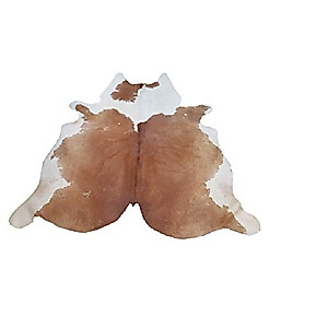 New Large 100% Brown & White Cowhide Leather Rugs Cow Hide Skin Carpet Area 26-30 SQ.FT (Brown & White)