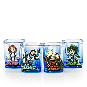 Just Funky My Hero Academia 2oz Square Shot Glass 4 Pack