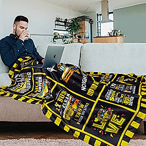 Sulpoie Bus Driver Gifts for Women Men, School Bus Driver Gifts Blanket 50"X60", Bus Driver Appreciation Gifts, Birthday Gifts for Bus Driver, Thank You for School Bus Driver Throw Blanket