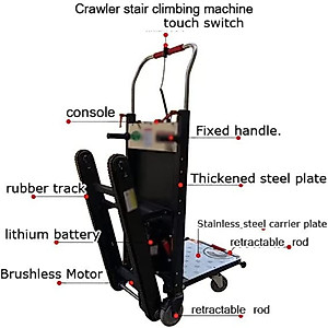 XQZMZSCP Portable Motorized Stair Climbing Hand Trucks Cart, Stair Climbing Cart, Heavy Duty Stair Climber Furniture,All Terrain (24V36AH)