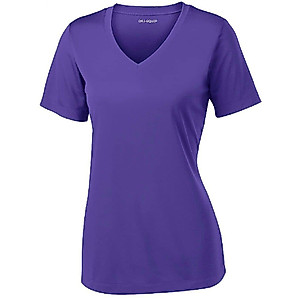 Women's Athletic All Sport V-Neck Tee Shirt in 12 Colors,Medium,Purple