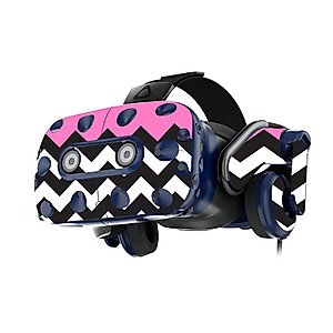 MightySkins Skin Compatible with HTC Vive Pro VR Headset - Pink Chevron | Protective, Durable, and Unique Vinyl Decal wrap Cover | Easy to Apply, Remove, and Change Styles | Made in The USA