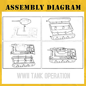 ViiKONDO 8 PCS 1/144 WWII Tank Model German Tiger Hunting Heavy Tank Panther Main Battle Tank AMX-30 Soviet T-34 Medium DIY Assembly Collection