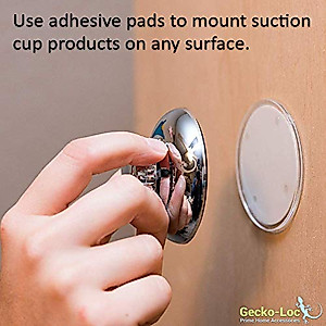 Gecko-Loc 🦎 Brand Clear Acrylic Adhesive Disk 1 Side Sticky Pad for Mounting Suction Cup - Works with Sanno, ipegtop, slideep & ARCCI Shower Caddy Baskets & Shelves - 2 Pack 2.85" Diameter