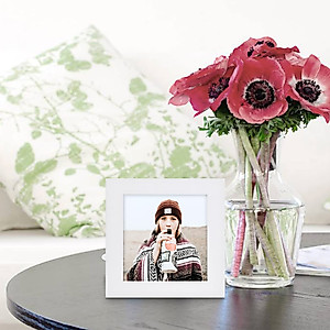 Picture Frames 5x5 White Nature Solid Wood 2 Pack for Wall Mount and Tabletop Display