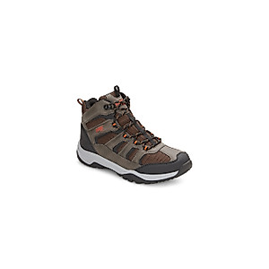 Khombu Windrip Mens Mid Waterproof Hiking Boots Multi-Terrain Lugs Hardy & Robust Design, Brown/Orange, 10