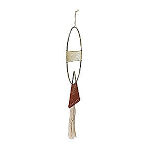 Main + Mesa Geometric Metal and Cotton Wall Hanging with Tassel