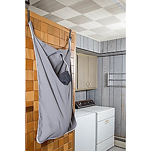 LaundryMate Extra Large Capacity Laundry Bag - with 2 Coin Pocket, Durable Strong Material Foldable Laundry Sack for College, Dorm and Apartment Dwellers Collapsible Laundry Bag (2 PK Hanging)