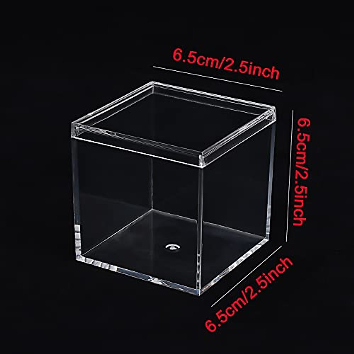 Clear Acrylic Box with LId ,Dayaanee 4 Pack Small Acrylic Box with Lid Plastic Square Cube Small Container , 2.5x2.5x2.5 Inches/65X65X65mm Storage Boxes Organizer Containers for Candy Pill and Tiny Jewelry